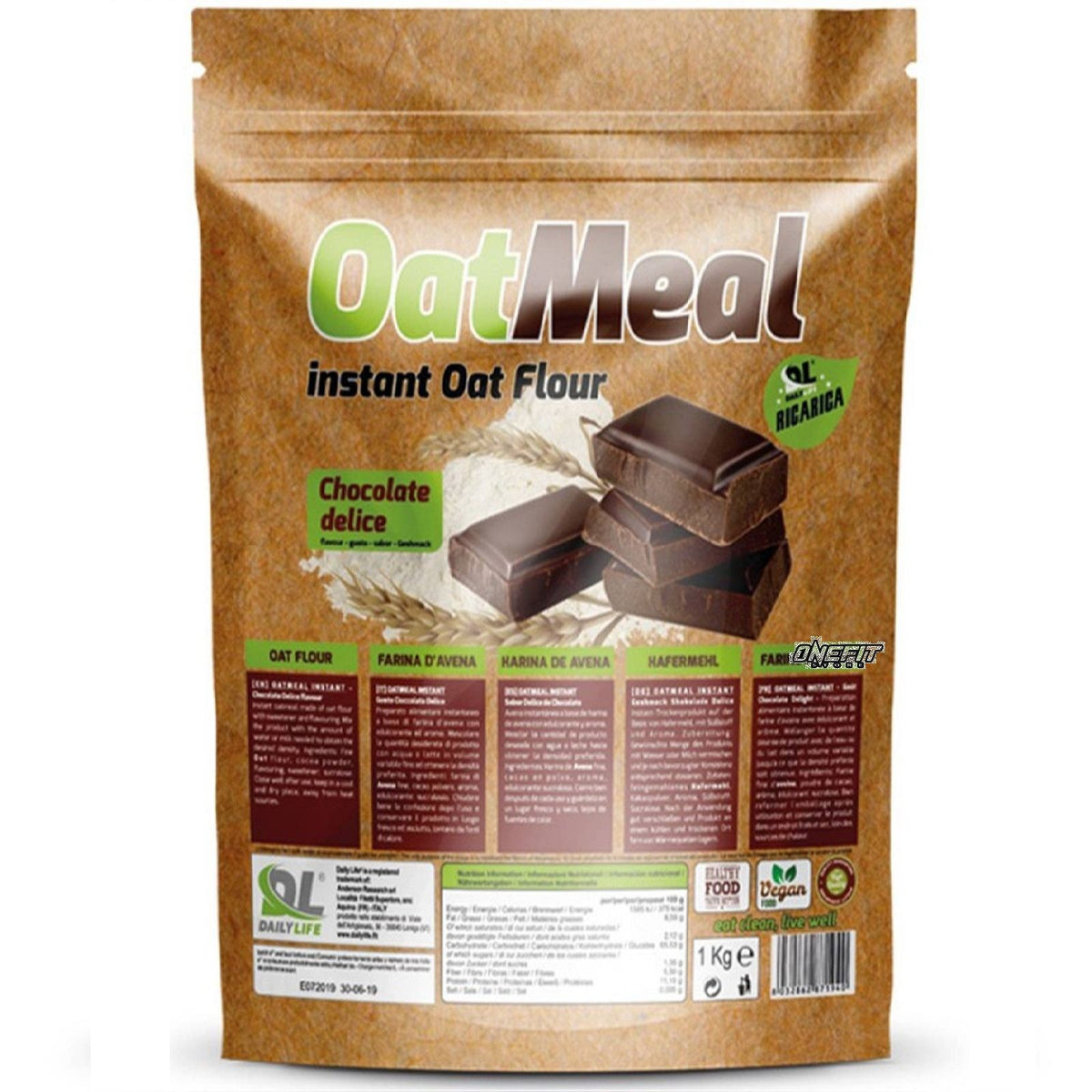 DAILY LIFE OATMEAL INSTANT FARINA DI AVENA 1 KG – Onefitstore